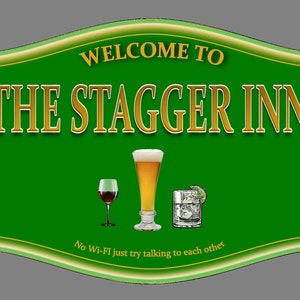 Personalised Barrel Shaped Pub Shed Hanging Swing Sign With Bracket ...