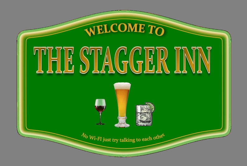 Personalised Barrel Shaped Pub Shed Hanging Swing Sign With Bracket ...