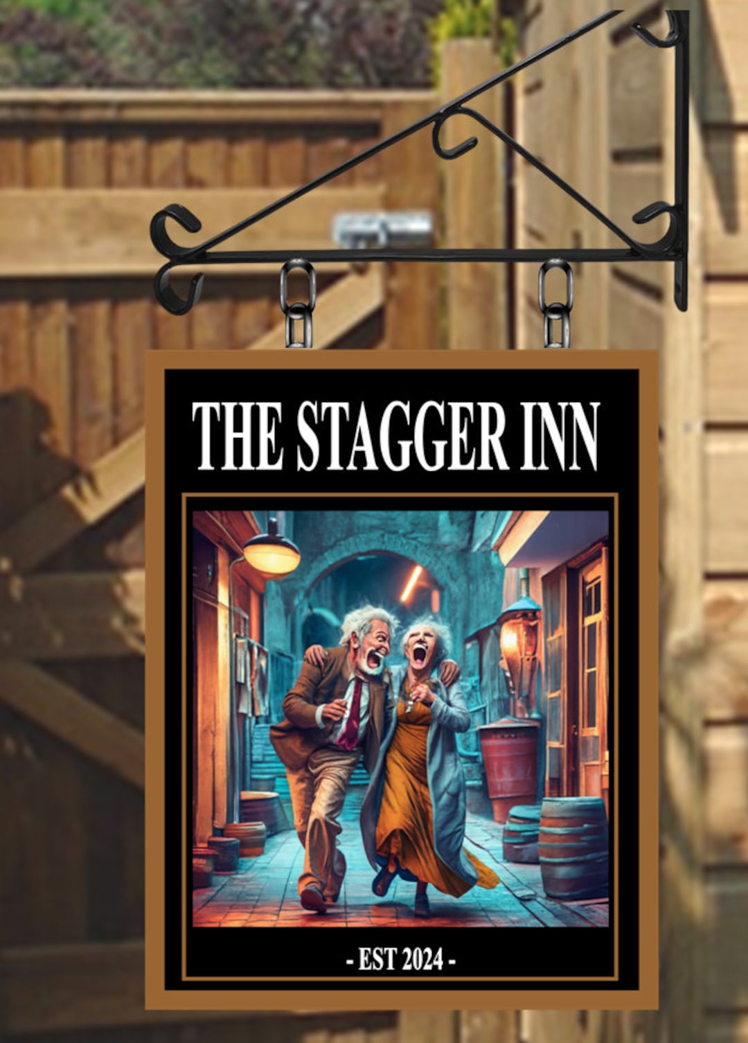 The Stagger Inn 4 Personalised Swinging Custom Made Hanging Pub and Bar ...