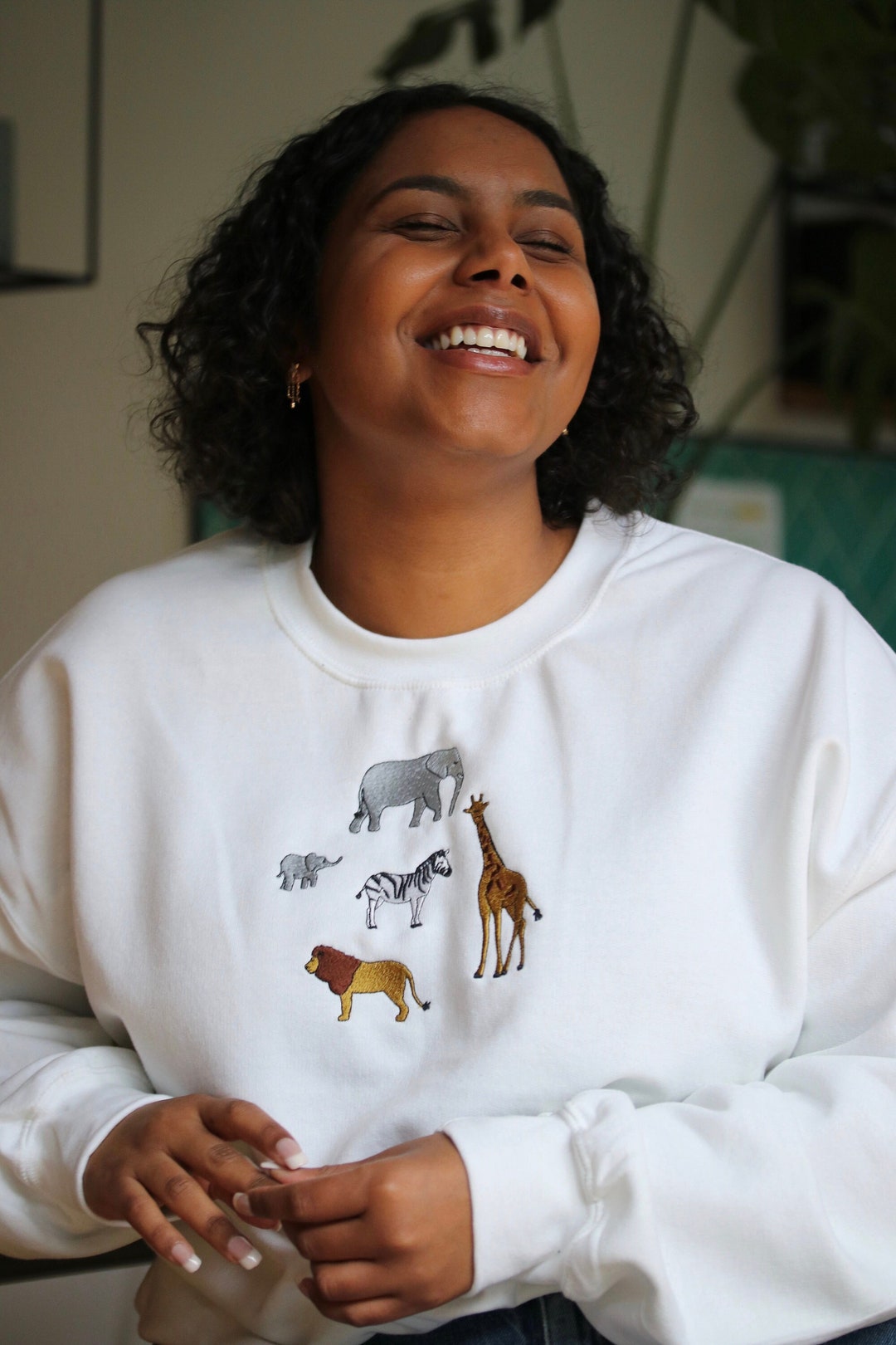 Coloured Safari Animals Sweater - Safari, Animal Lover, Elephants ...