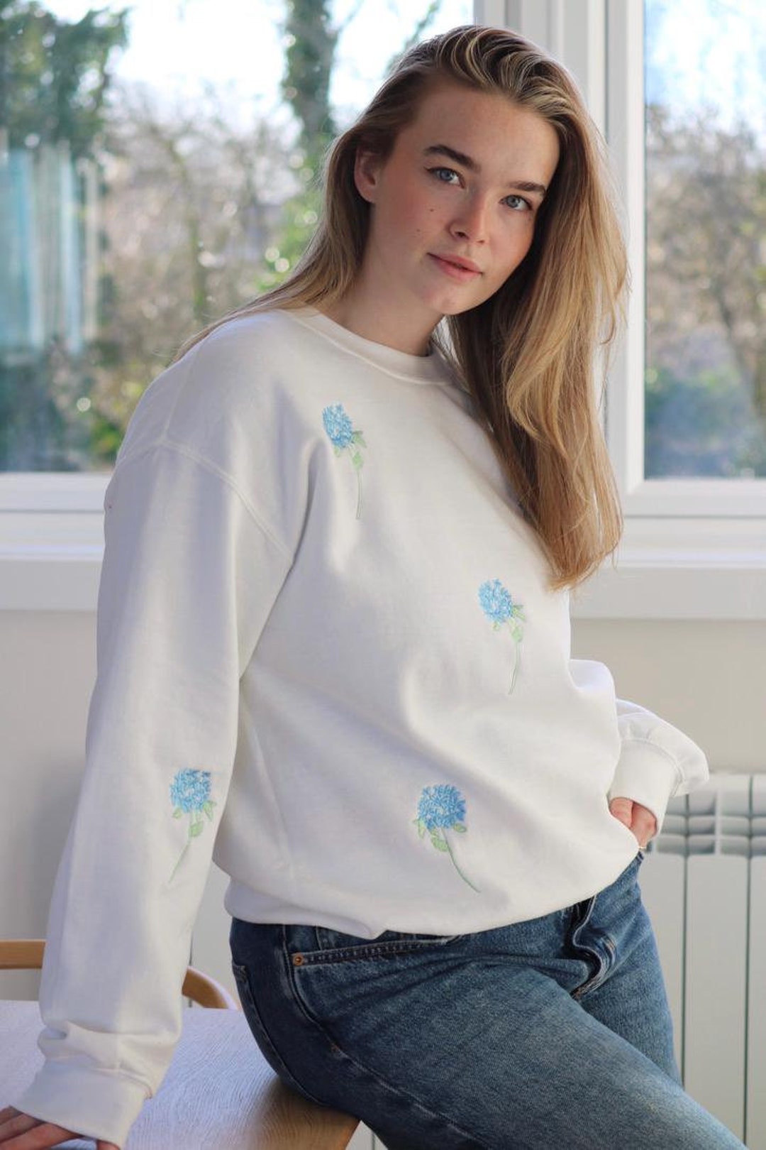 All Over Hydrangea Sweater - Floral Sweater, Floral Gifting, Flower ...