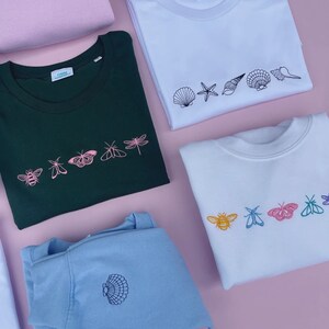 Shell Embroidered T-shirt Shell Tee , Embroidered Shells - Etsy