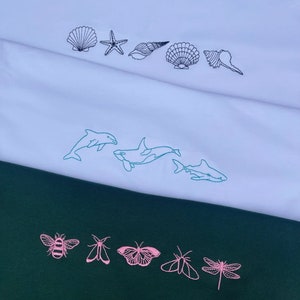 Shell Embroidered T-shirt Shell Tee , Embroidered Shells - Etsy