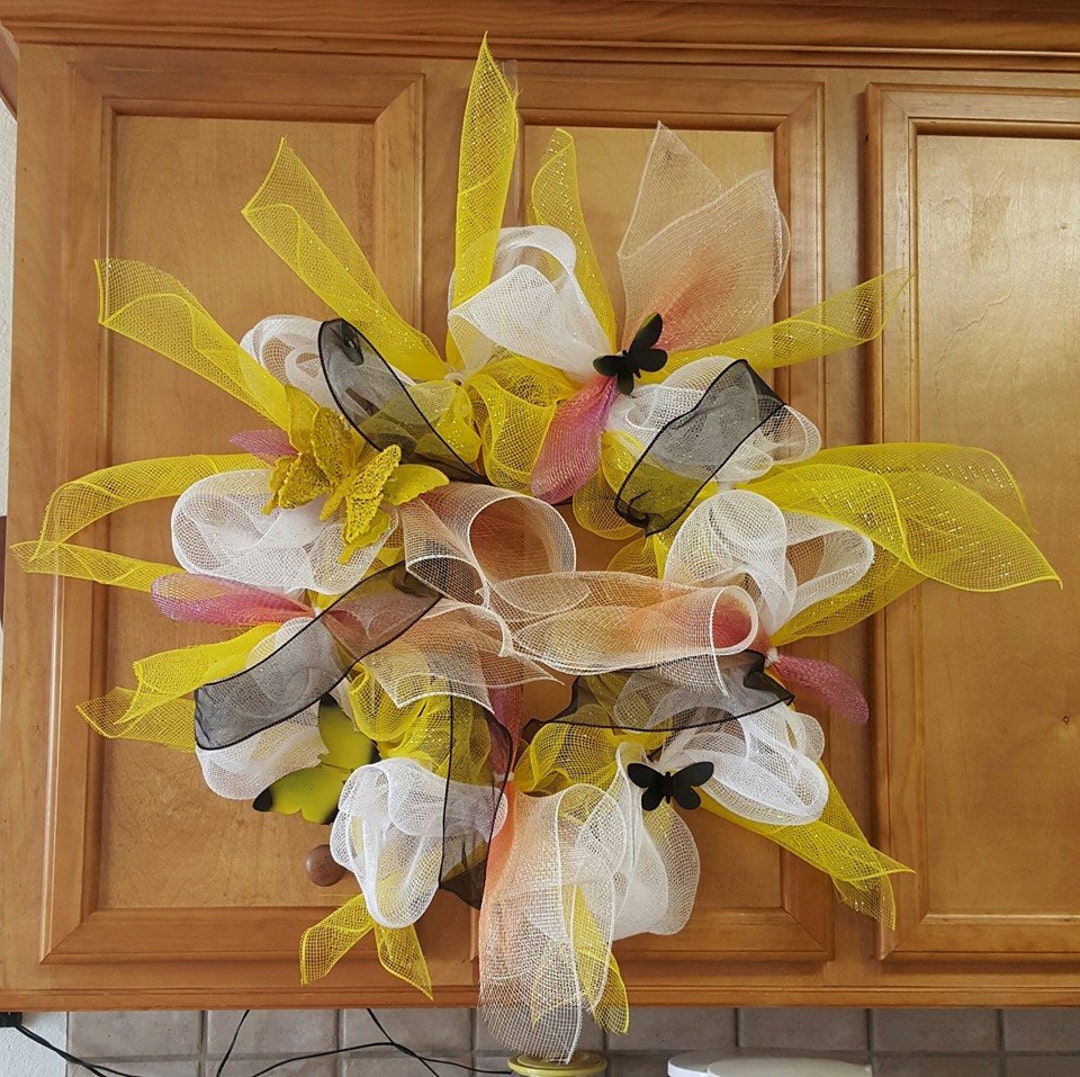 Butterfly Mesh Wreath - Etsy