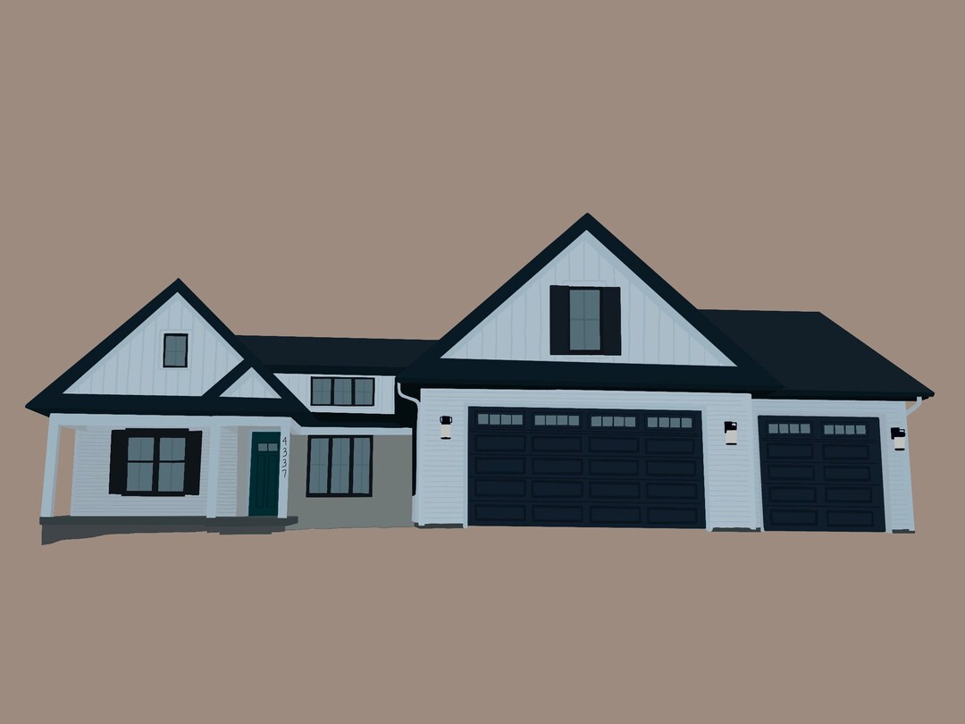 Custom Digital House Illustration Digital House Illustration - Etsy