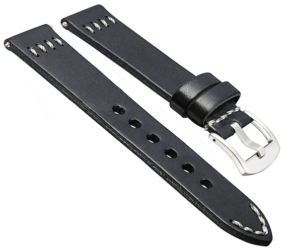 Genuine vintage leather watch band with quick release spring | Etsy