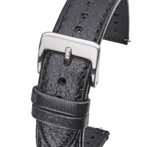 Soft and Smooth Genuine Perforated Leather Watch Band - Black - 18 Mm ...