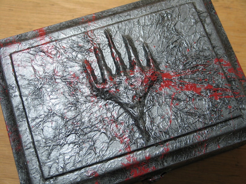 Trading Card Game, Deck Box, Handmade, Vampire, Aged Silver, Playing ...