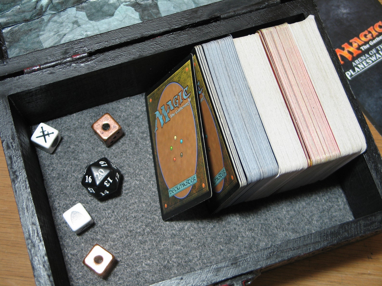 Trading Card Game, Deck Box, Handmade, Vampire, Aged Silver, Playing ...