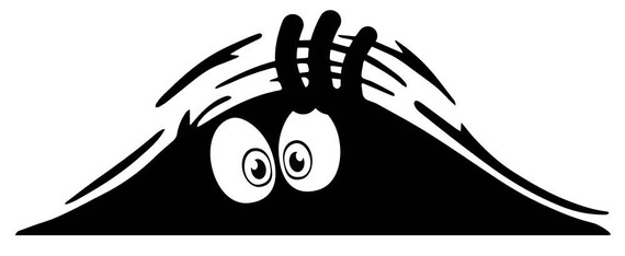 Peek-a-boo Monster Decal | Etsy