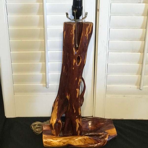 Rustic Wood Lamp - Etsy