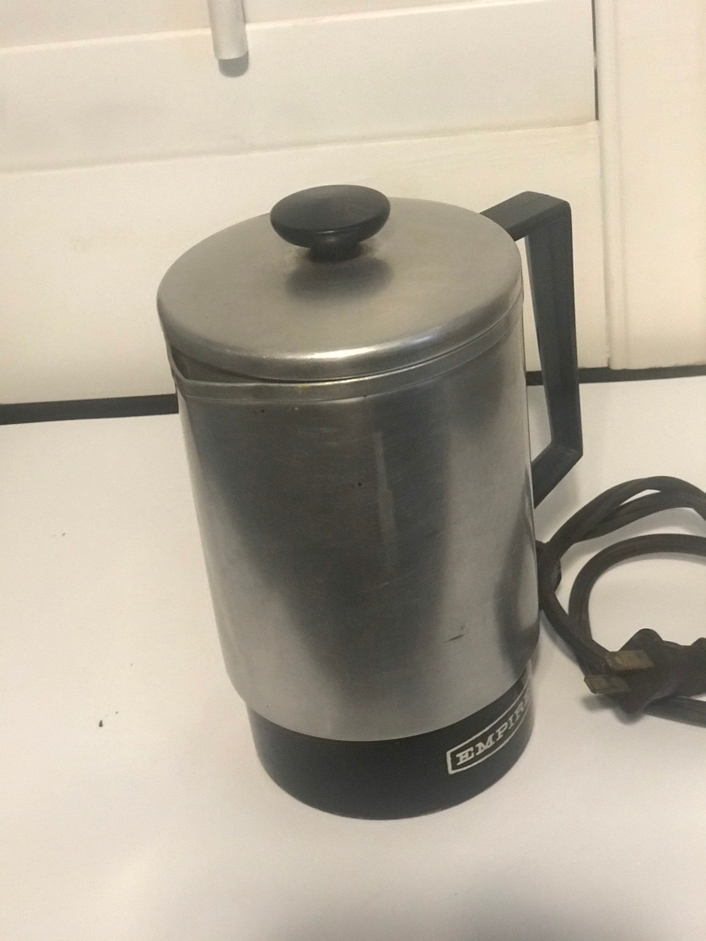 Vintage Empire 4 Cup Percolator Coffee Maker Black Handle Aluminum Pot ...