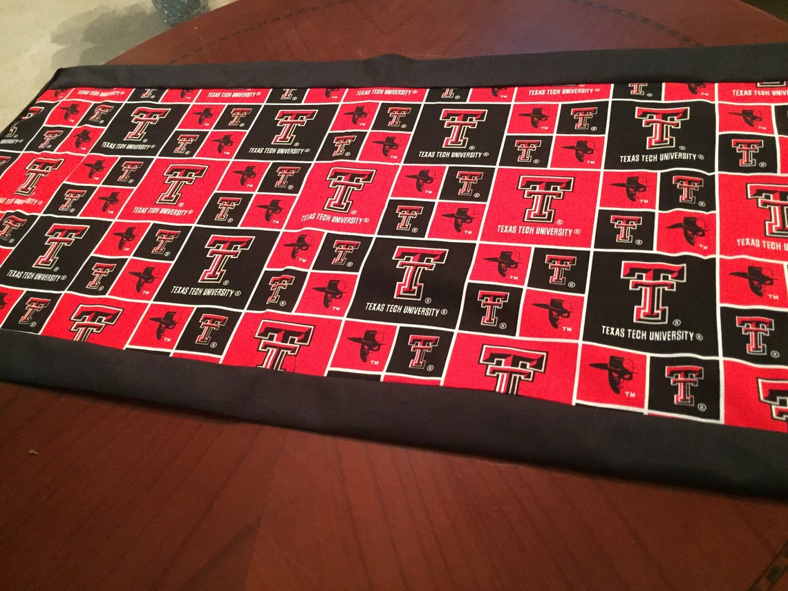 Reversible Table Runner Red Raiders Texas Red and Black Tailgating ...