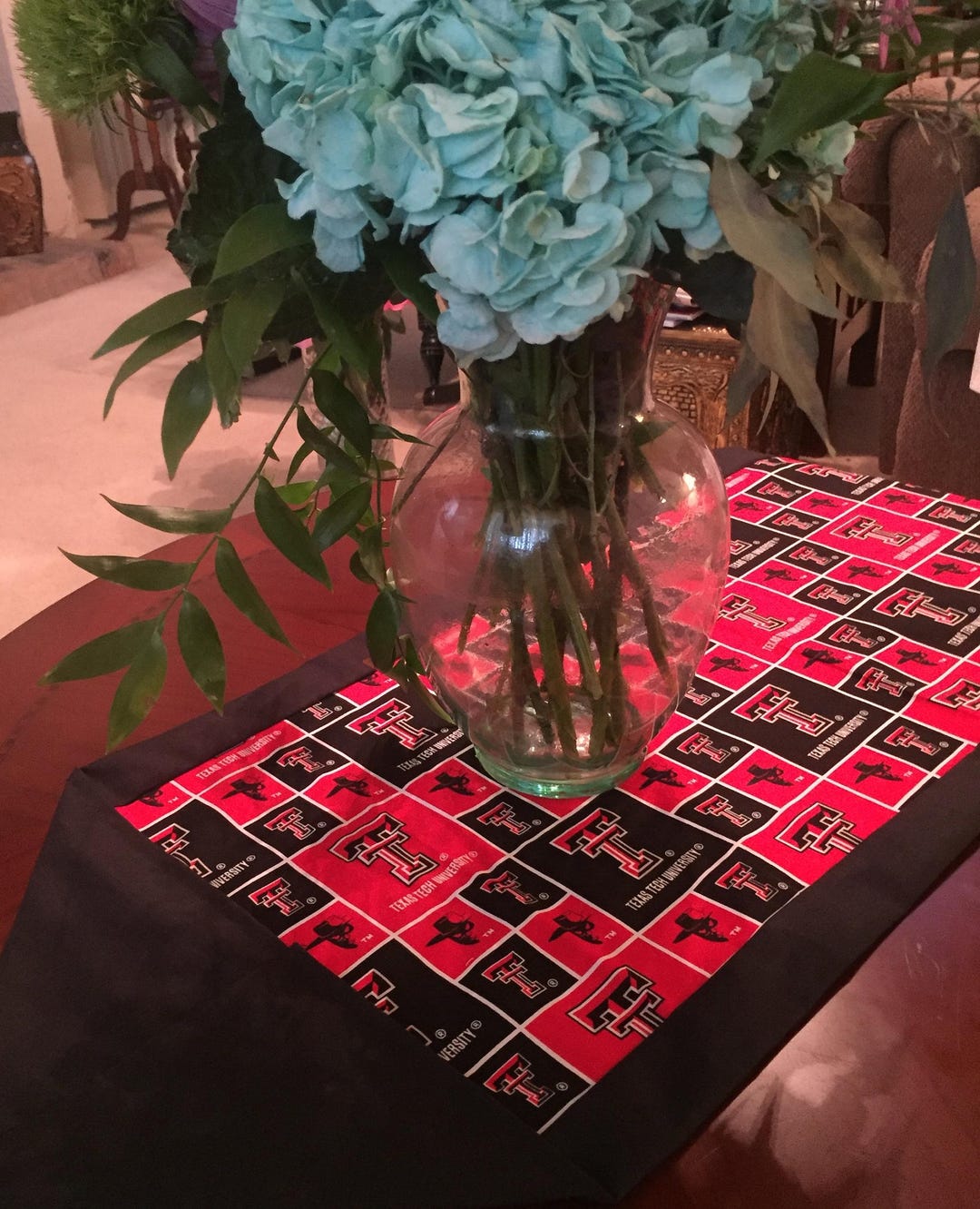 Reversible Table Runner Red Raiders Texas Red and Black Tailgating ...