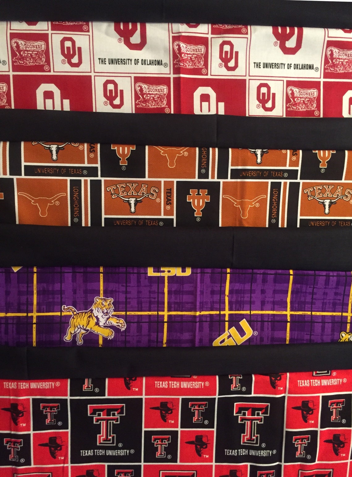 Reversible Table Runner Red Raiders Texas Red and Black Tailgating ...