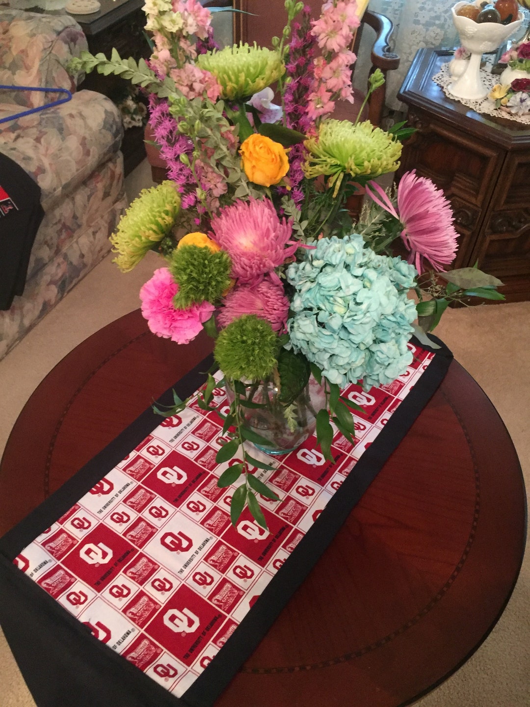 College Reversible Table Runner OU Oklahoma Sooners Tailgating Football ...