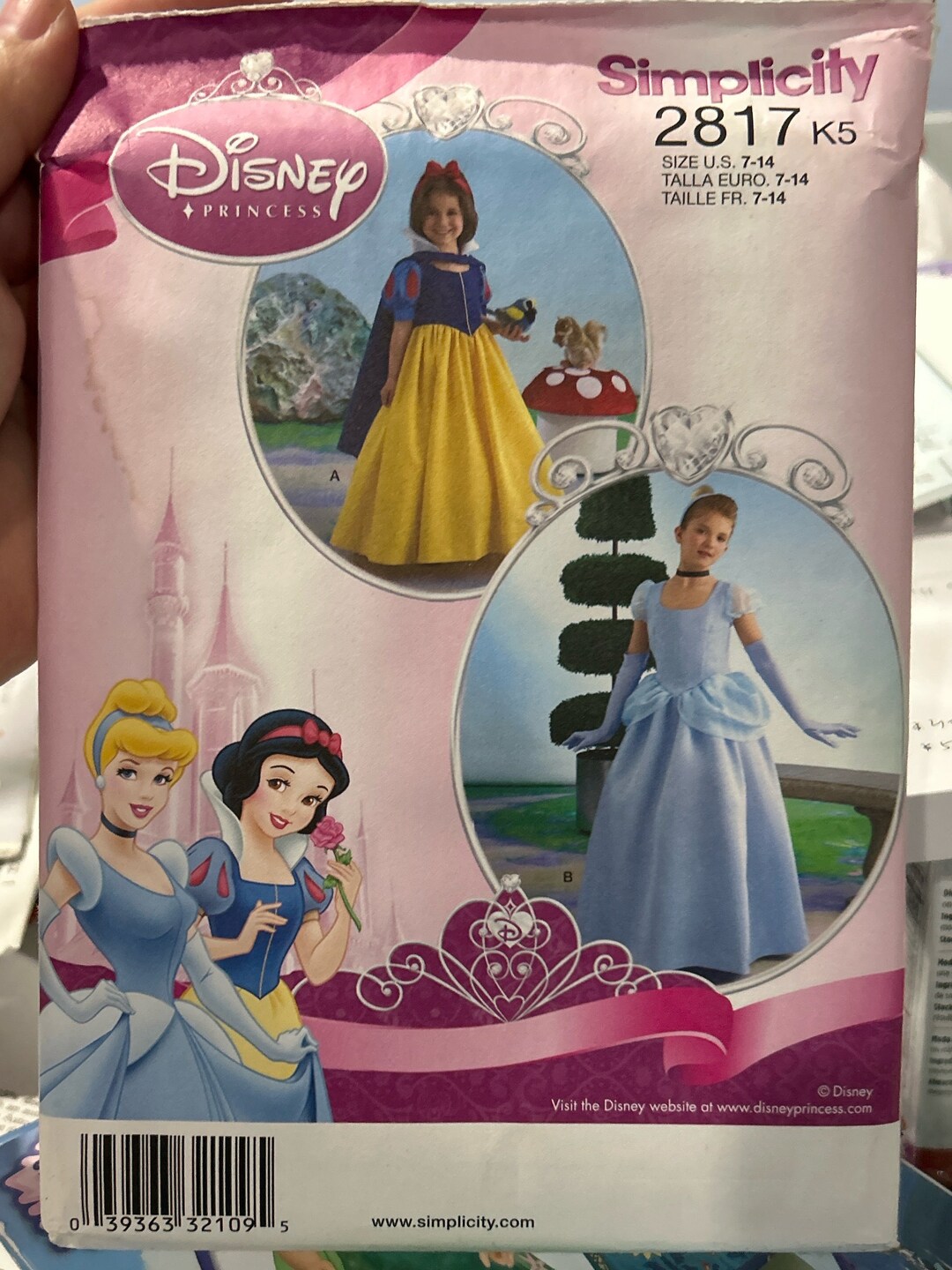 Disney Princess Snow White Cinderella Simplicity 2817 Child Pattern ...