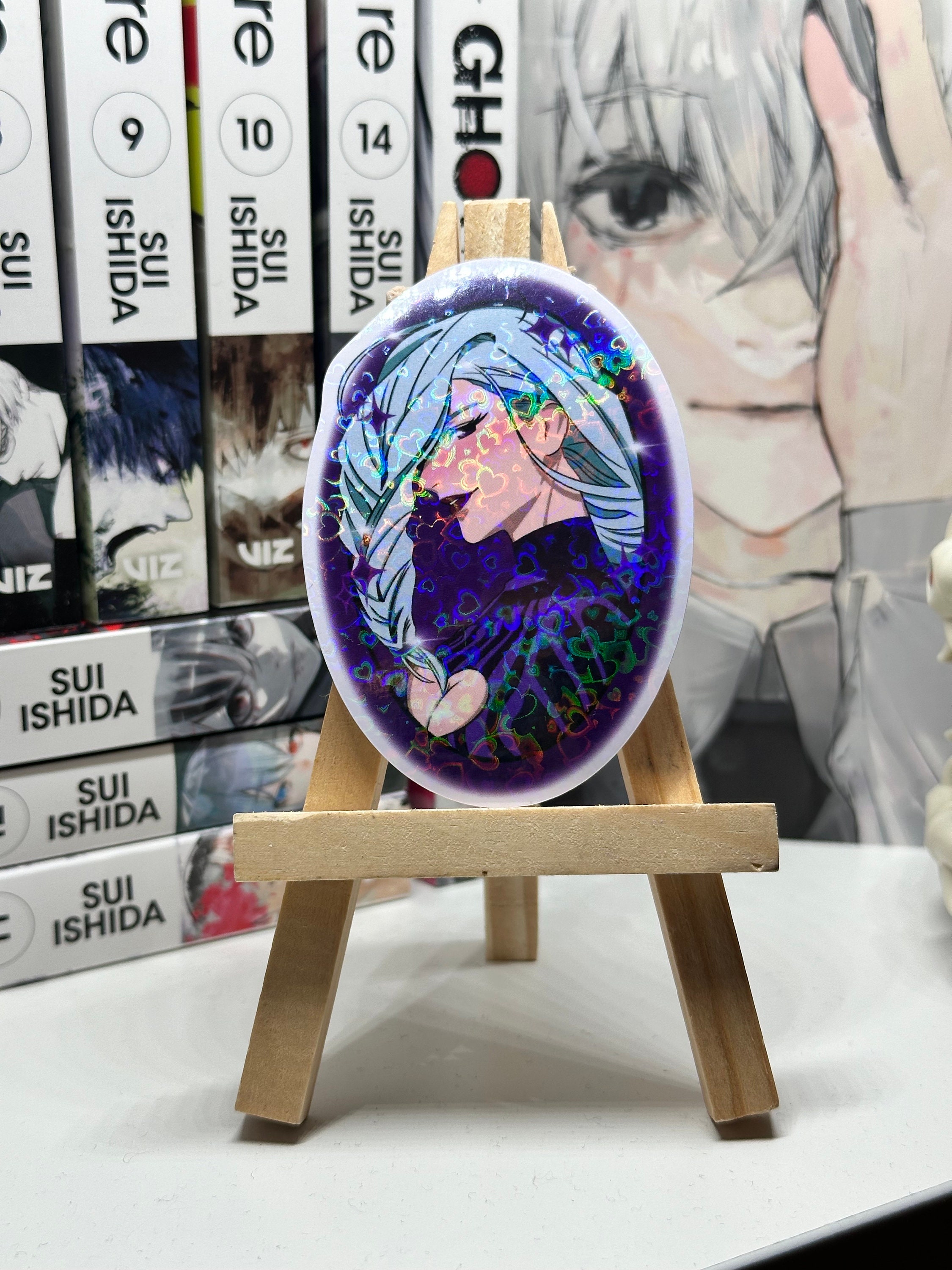 Glossy Holographic Heart Jujutsu Kaisen Sticker Pack Maki Mei Mei Waifu ...