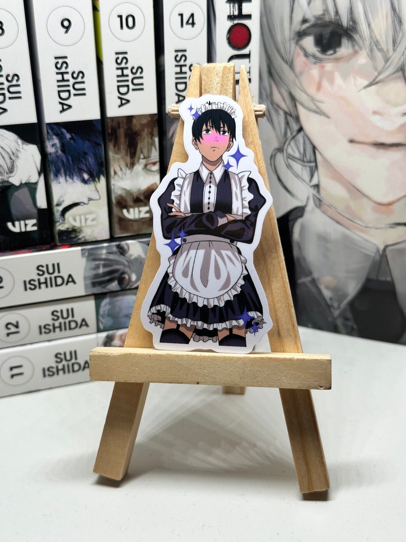 Glossy Aki Maid Chainsaw Man Anime Art Sticker Water Resistant CSM ...