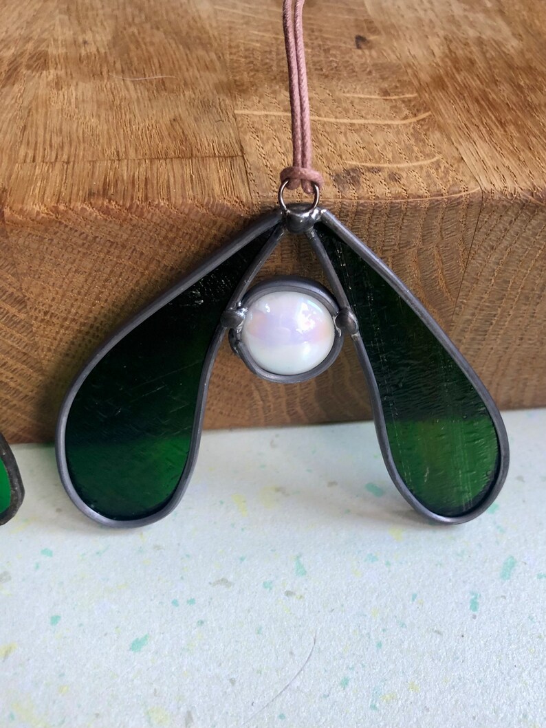 Stained Glass Mistletoe Chrstmas Hanging Tree Window Decoration ...