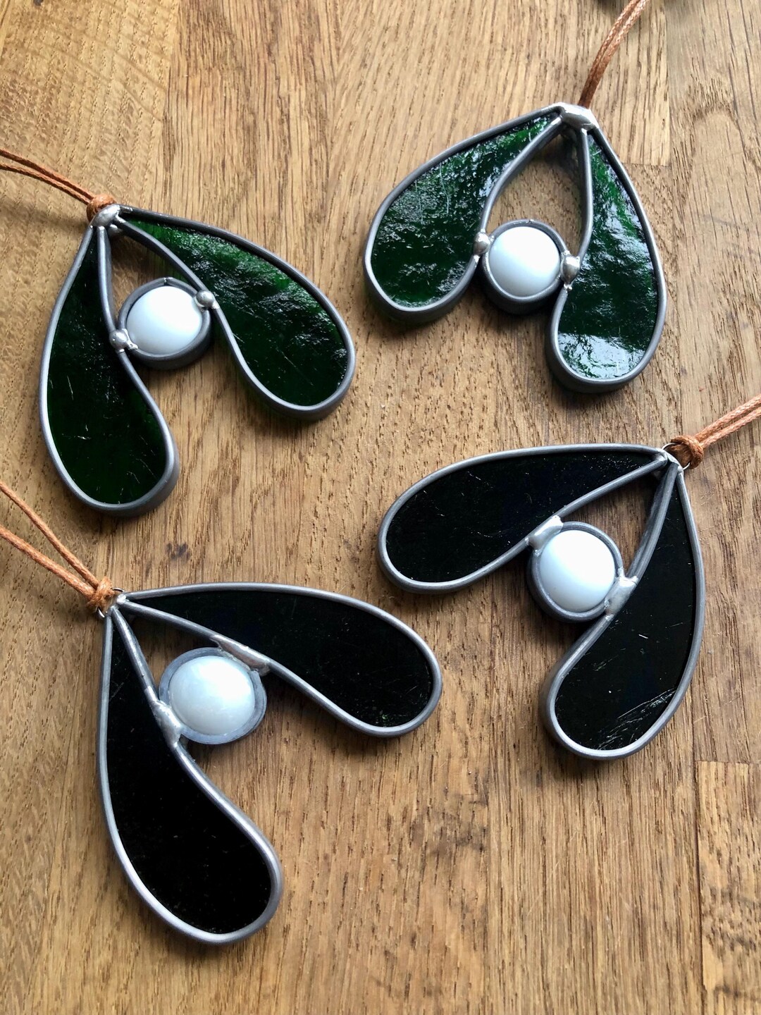 Stained Glass Mistletoe Chrstmas Hanging Tree Window Decoration ...