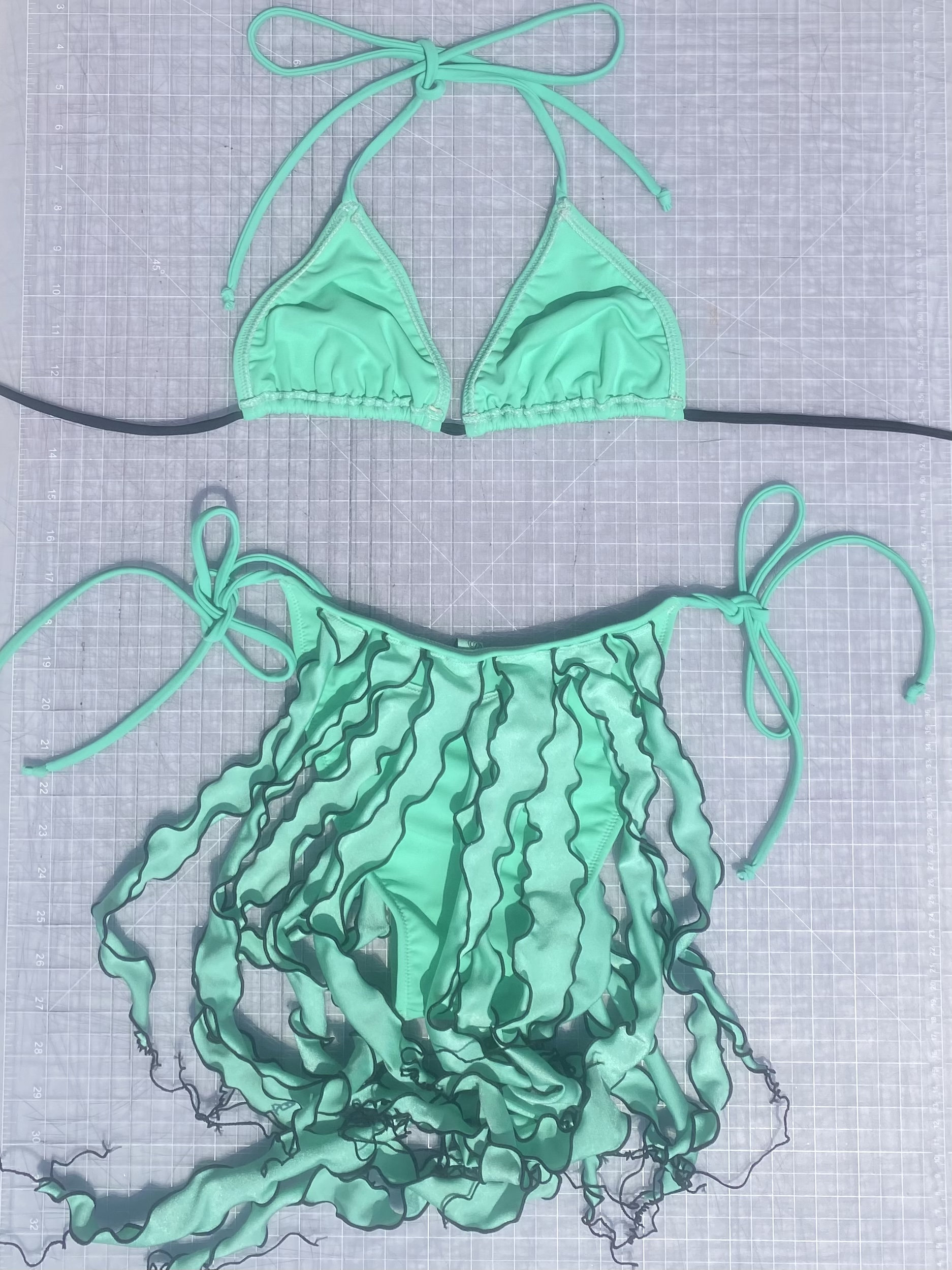 M/L Mint Seaweed Siren Top / Fringed Ishtar Bottom - Etsy