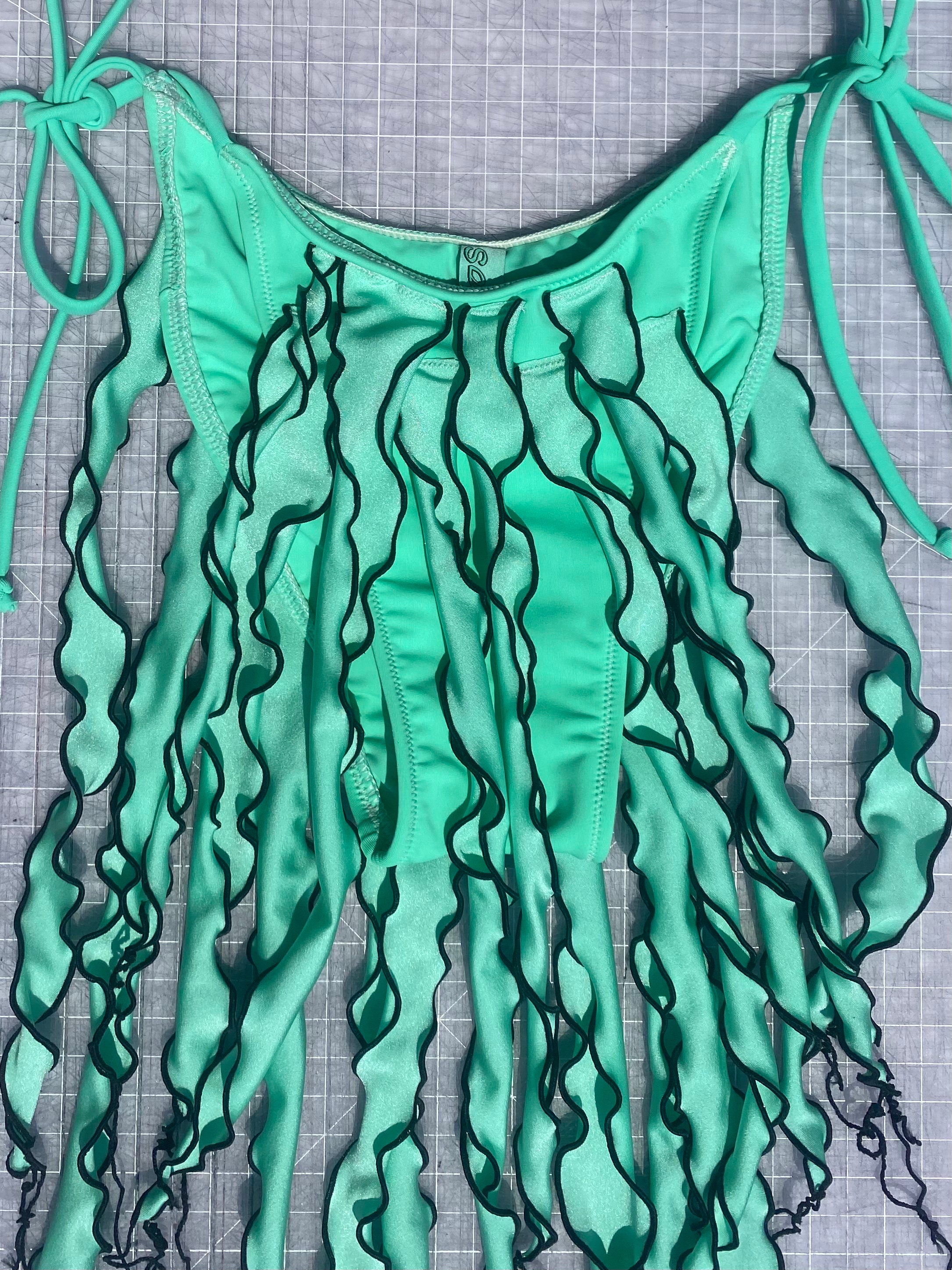 M/L Mint Seaweed Siren Top / Fringed Ishtar Bottom - Etsy