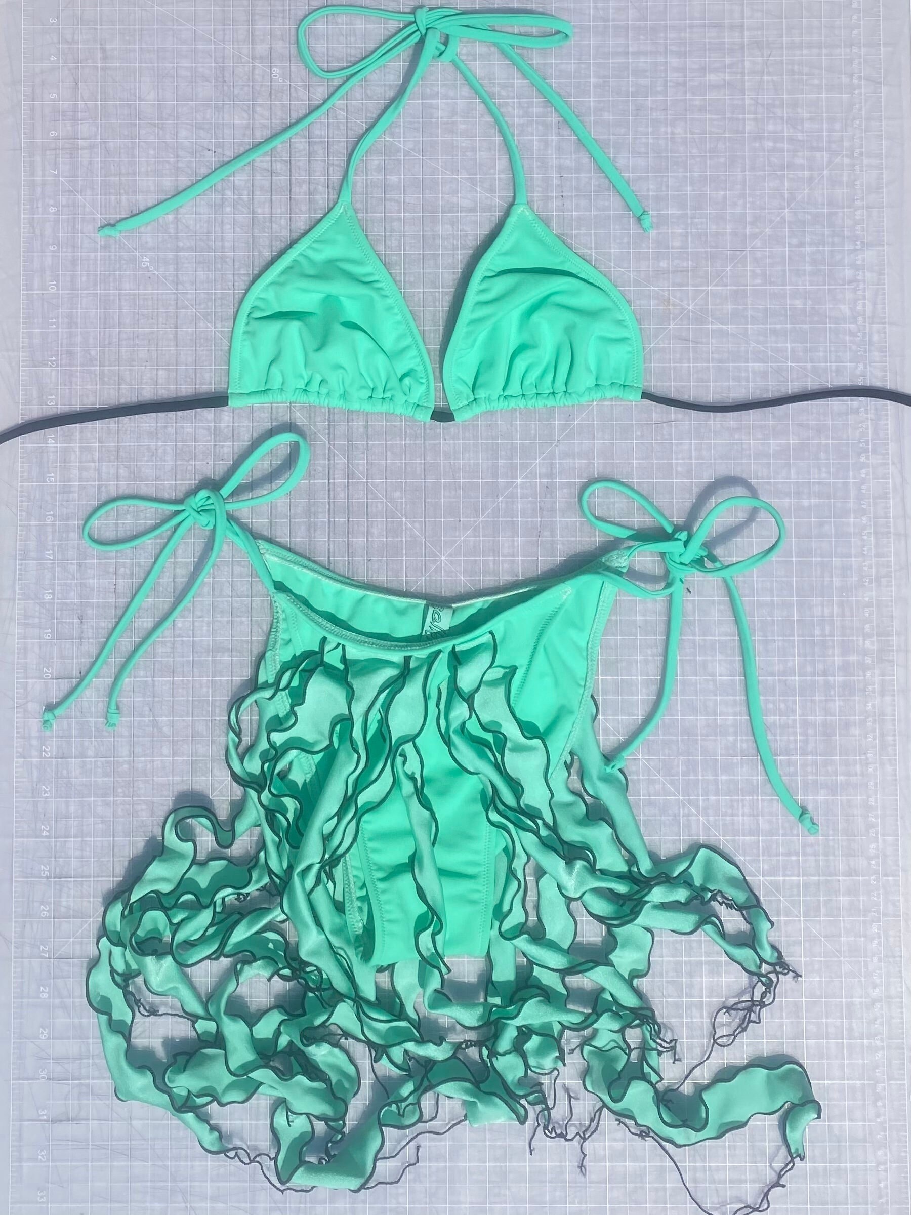 M/L Mint Seaweed Siren Top / Fringed Ishtar Bottom - Etsy