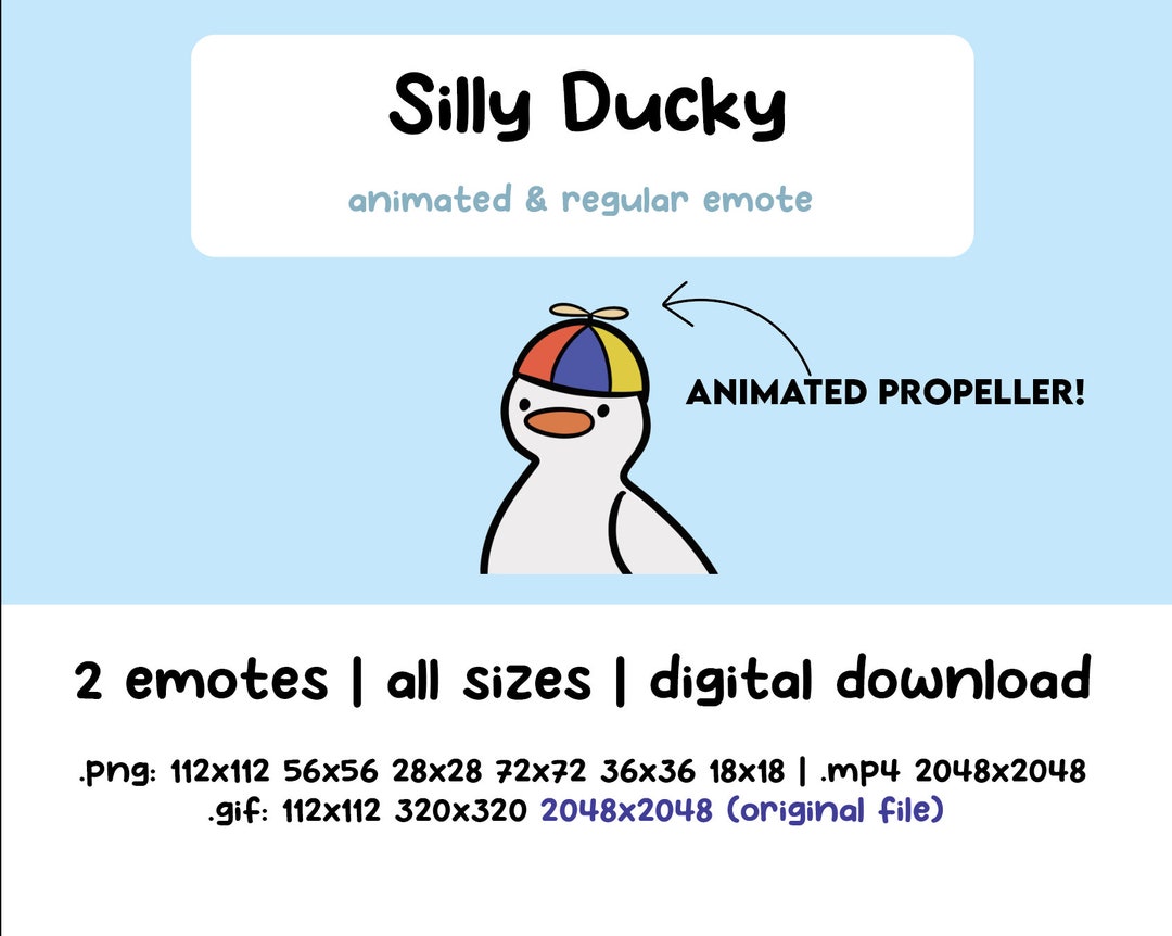 Silly Ducky | Animated & Regulate Emote for Discord Twitch | MOVING ...