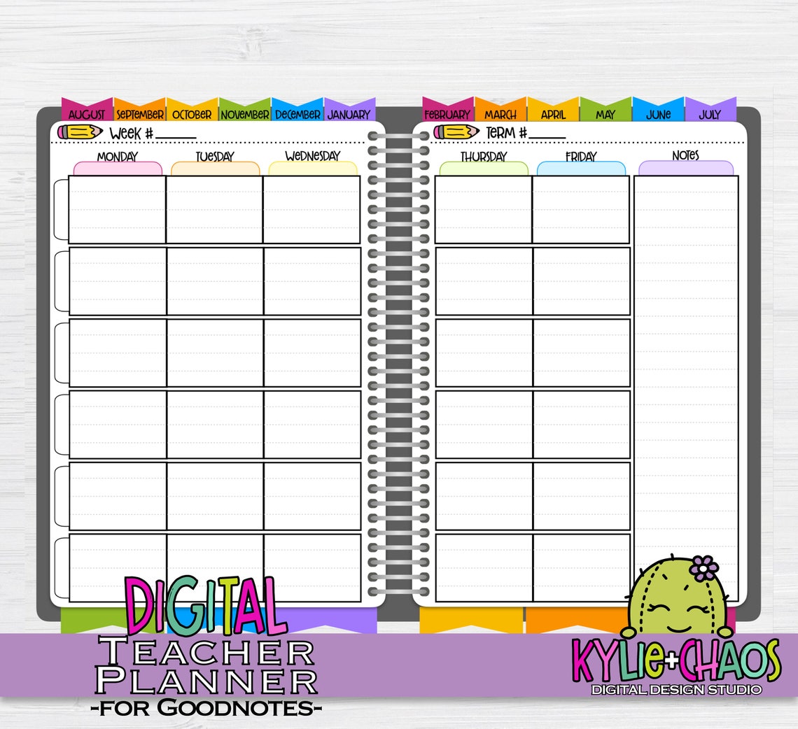 Digital Teacher Planner for Goodnotes on iPhone and iPad With ...