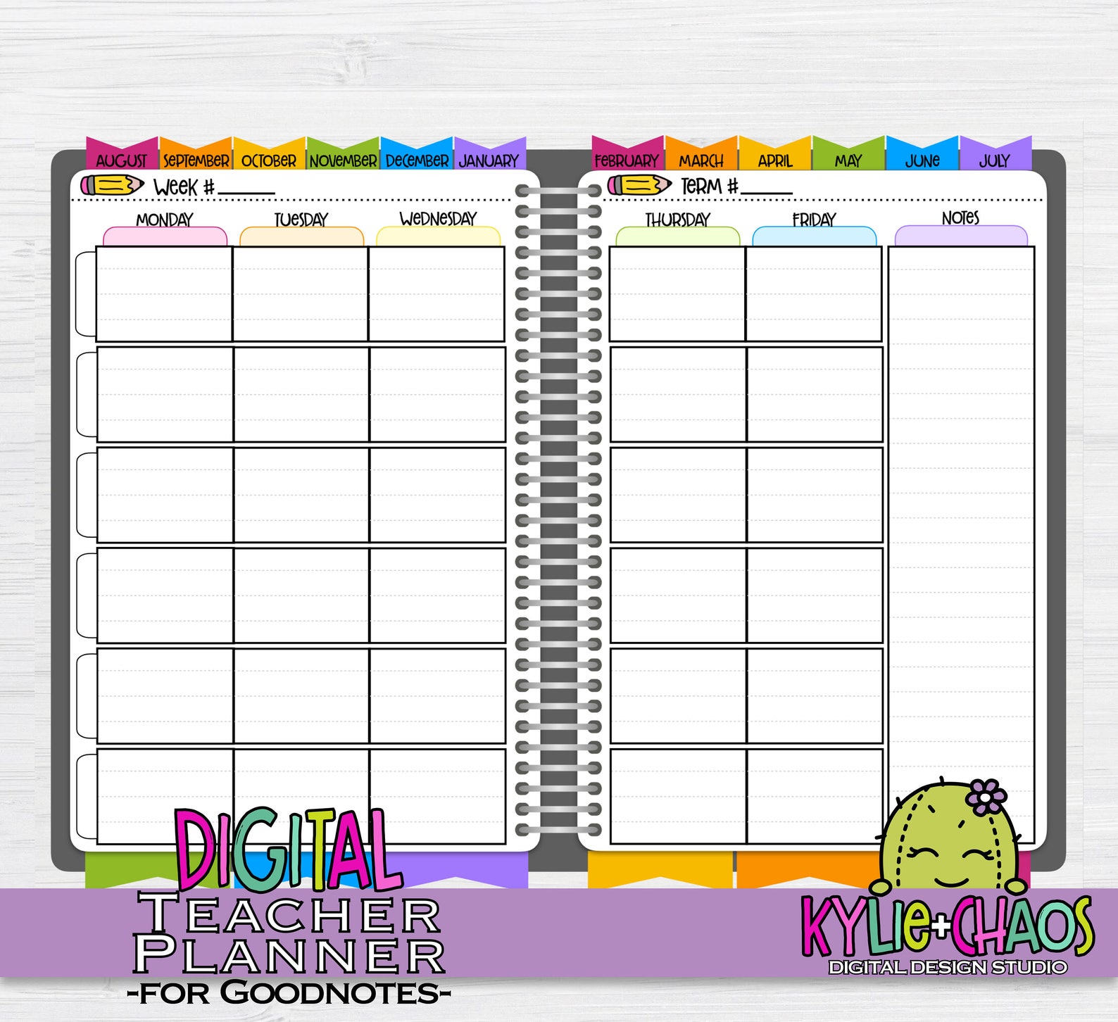 Digital Teacher Planner for Goodnotes on iPhone and iPad With ...