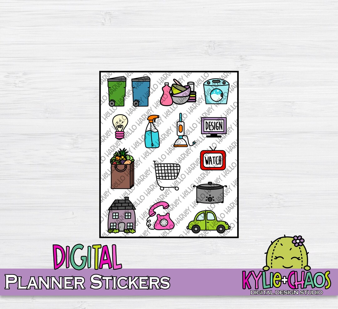 Household Chores Digital Planner Stickers for Goodnotes Planners - Etsy