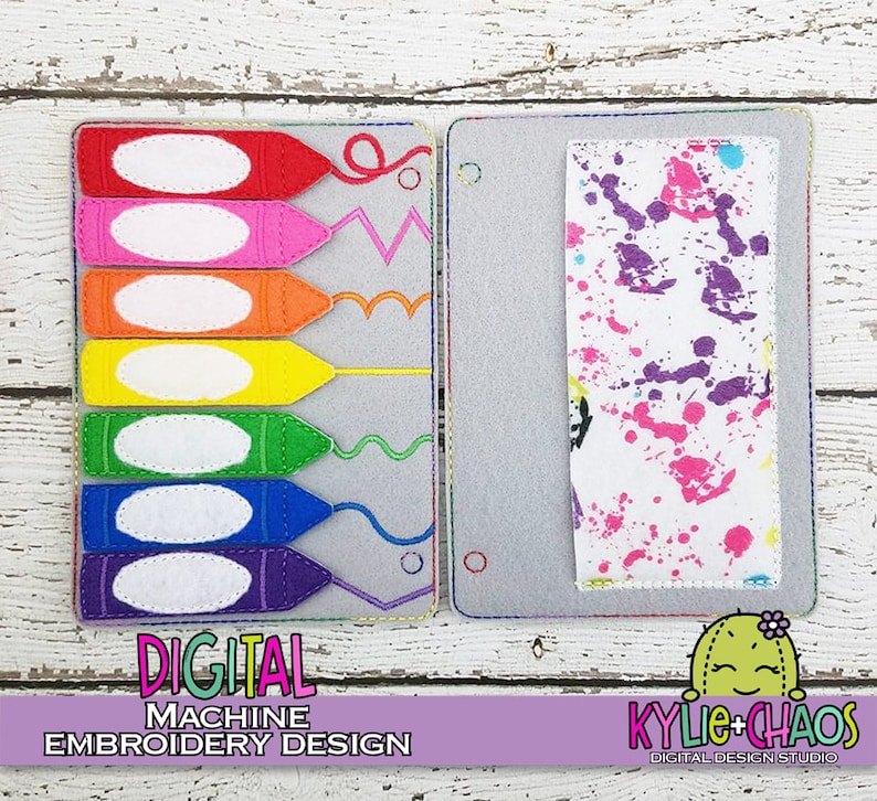 Color Matching Crayons Quiet Book Busy Book Pages Playset Machine ...