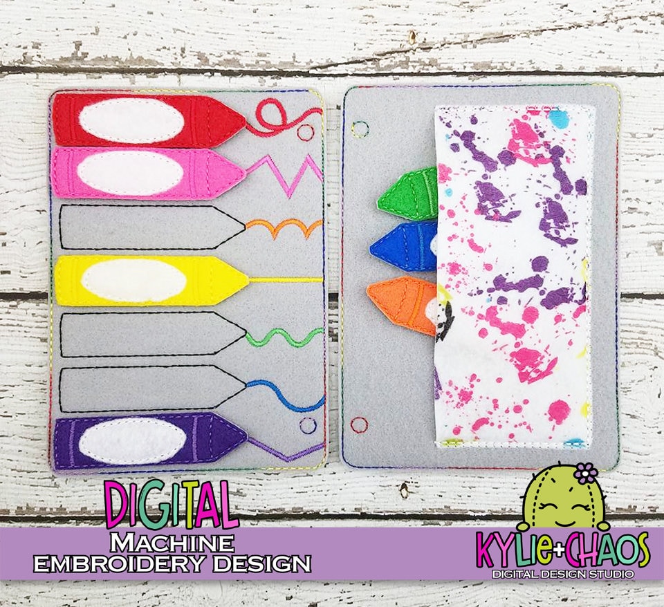 Color Matching Crayons Quiet Book Busy Book Pages Playset Machine ...