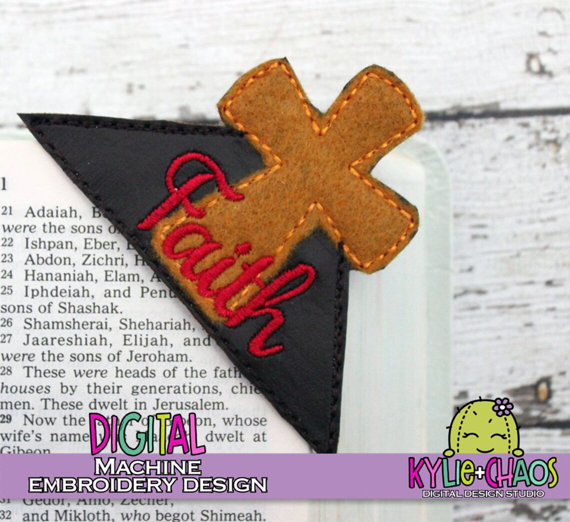Faith Bible Corner Bookmark Planner Bookmark Machine Embroidery Design ...