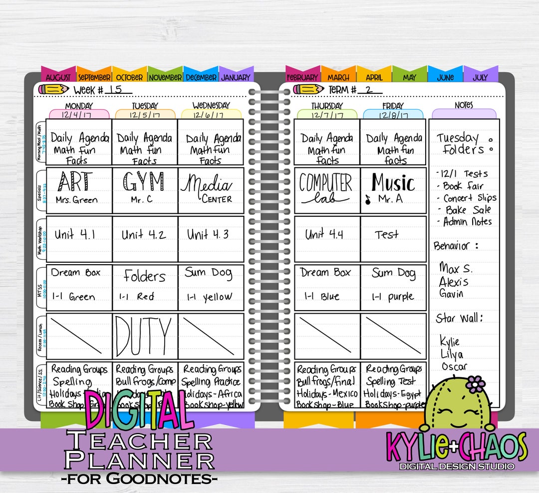 Digital Teacher Planner for Goodnotes on iPhone and iPad With ...