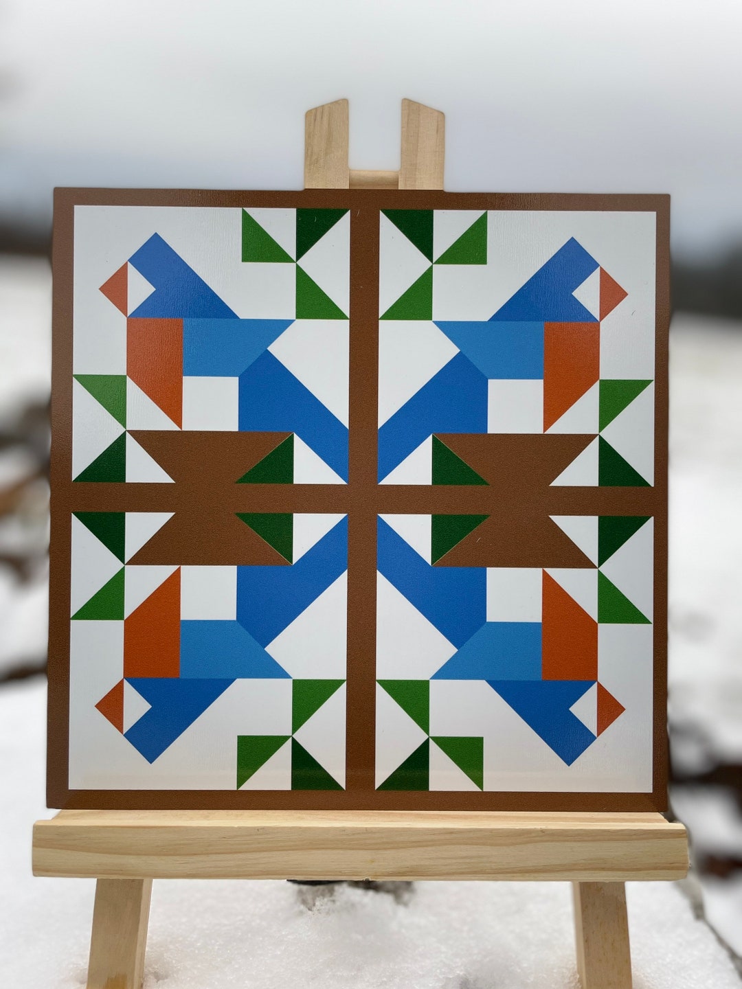 Bluebird Barn Quilt - Print on Metal Indoor Outdoor Wall Decor Signage ...