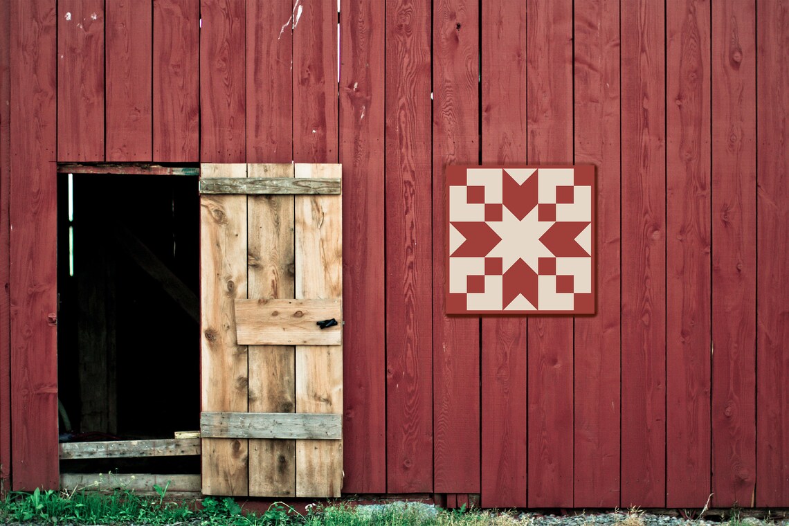 Red Star Barn Quilt Metal, UV Resistant, Indoor Outdoor, Folk Art Decor ...