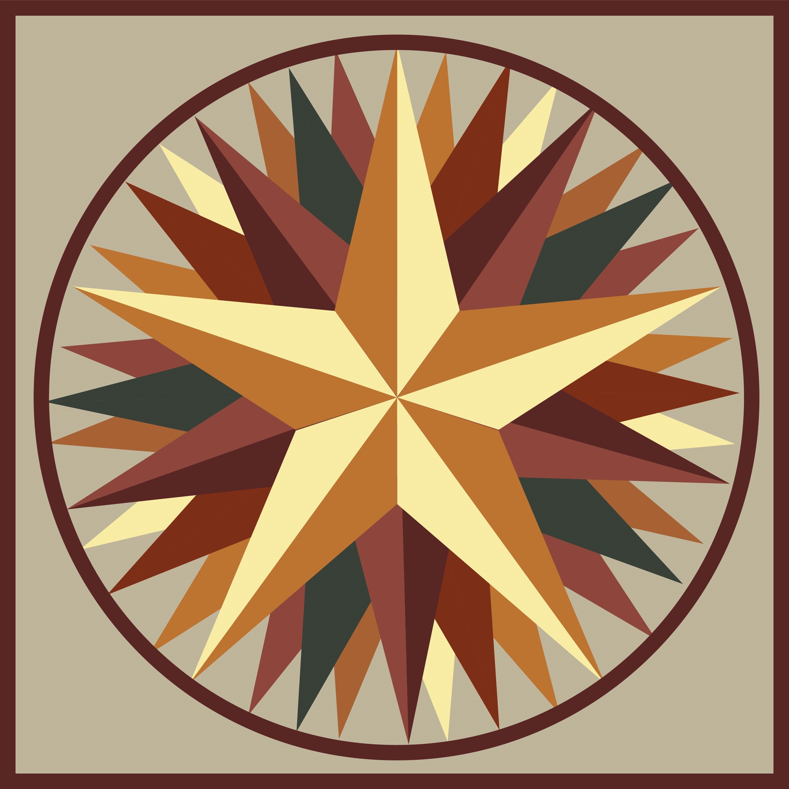 Red & Gold Compass Star Barn Quilt Metal - Etsy