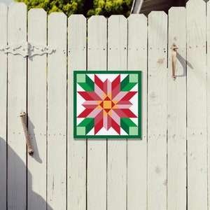 Garden Flower Star Barn Quilt - Metal - Etsy