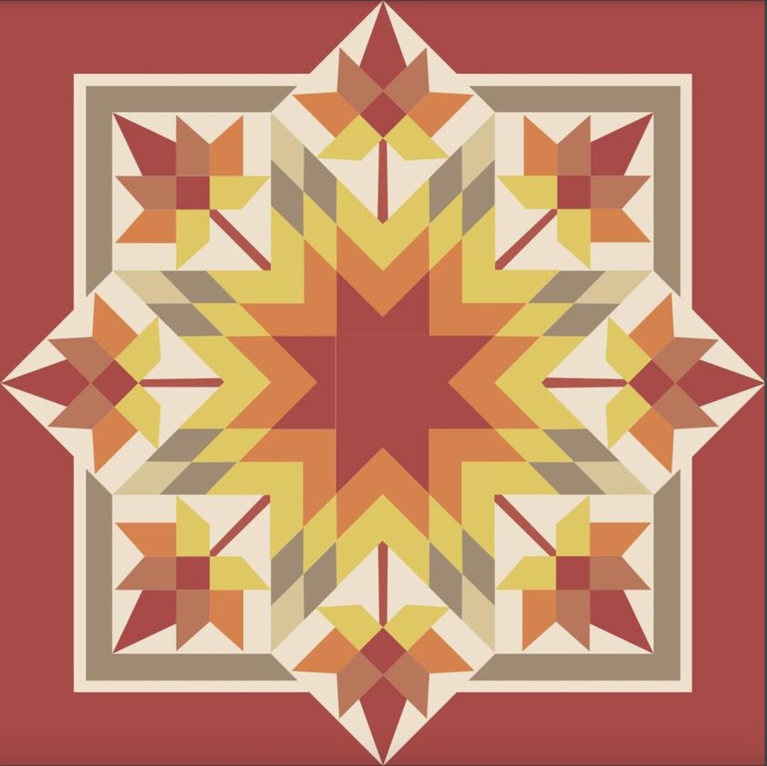 Autumn Delight 8-point Star Maple Leaf Metal Barn Quilt UV Resistant ...