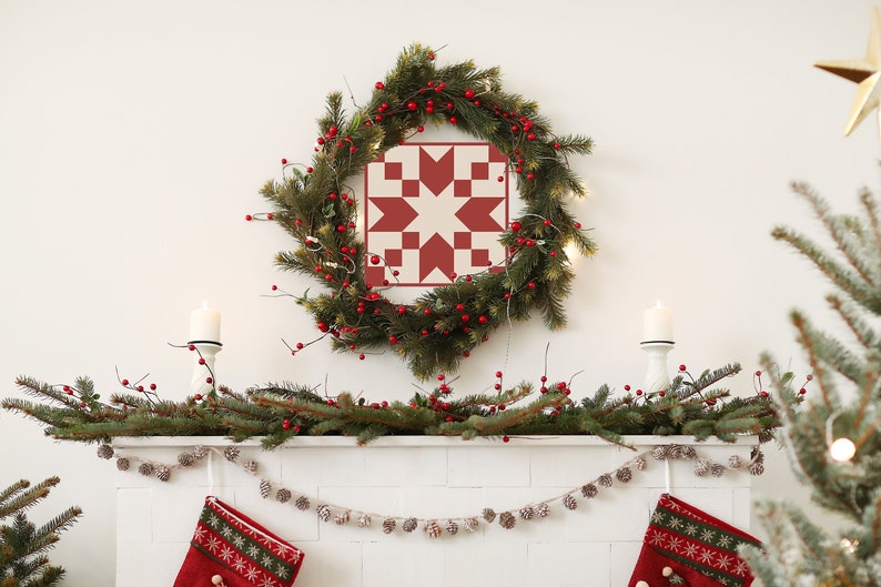 Red Star Barn Quilt Metal, UV Resistant, Indoor Outdoor, Folk Art Decor ...