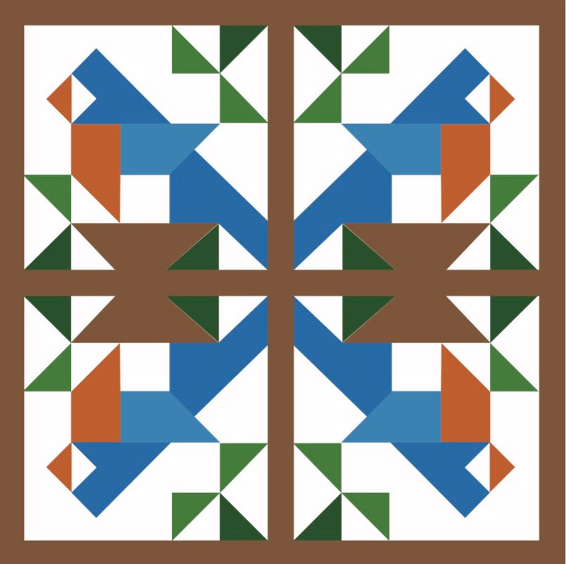 Bluebird Barn Quilt - Print on Metal Indoor Outdoor Wall Decor Signage ...