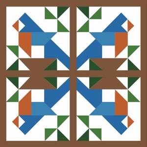 Bluebird Barn Quilt - Print on Metal Indoor Outdoor Wall Decor Signage ...