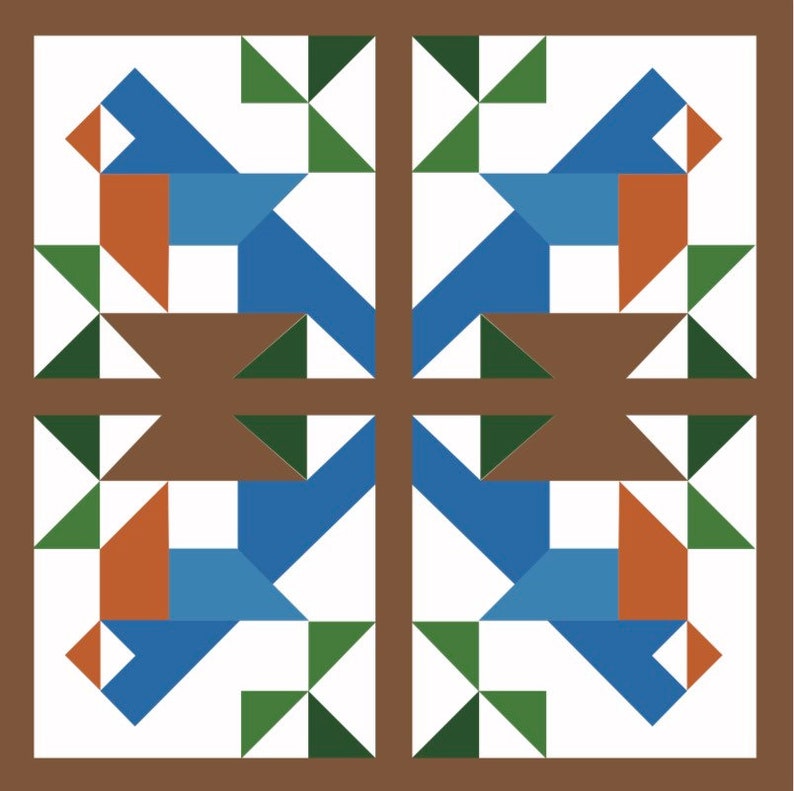 Bluebird Barn Quilt - Print on Metal Indoor Outdoor Wall Decor Signage ...