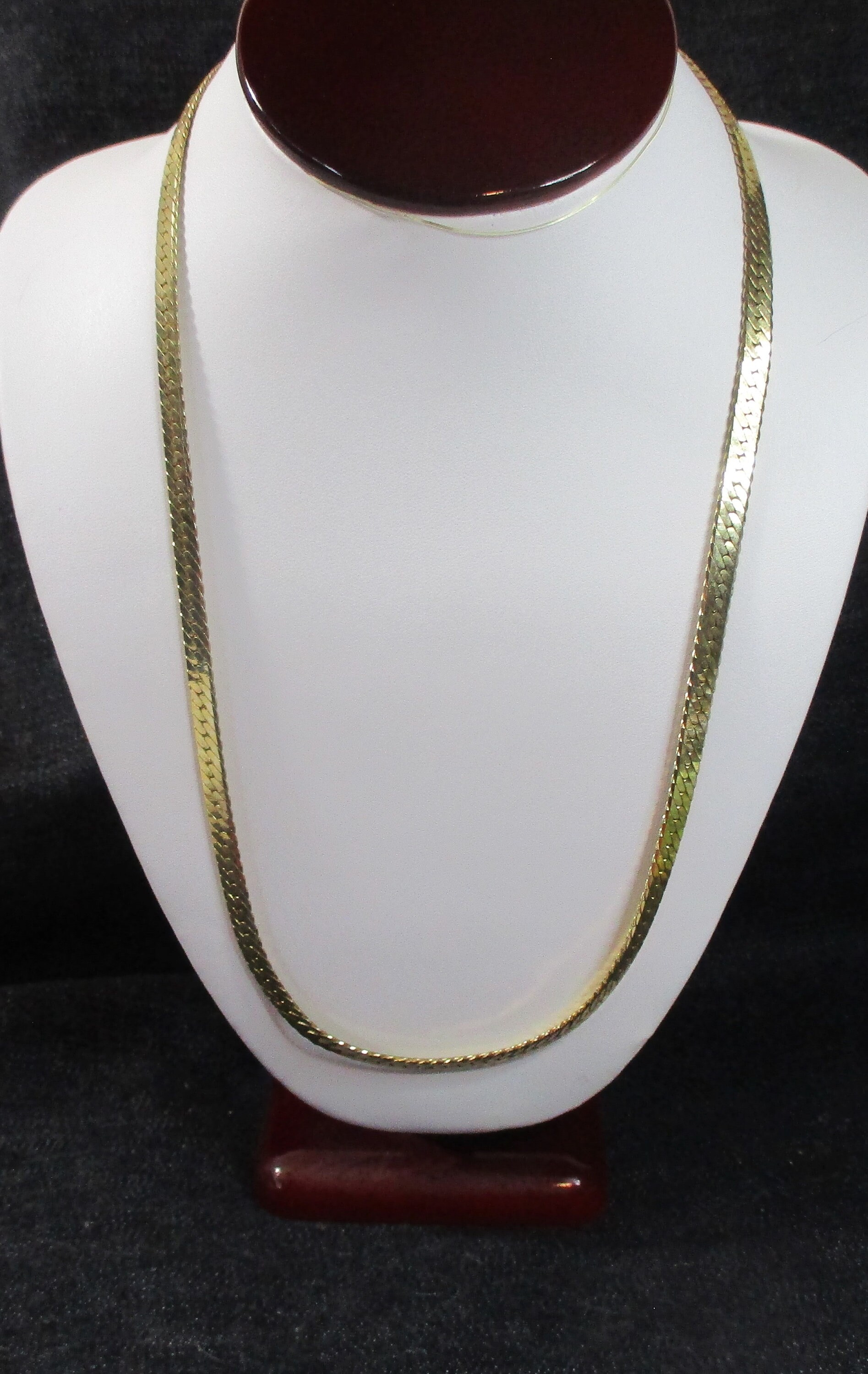 Vintage 14KGP Herringbone Link Chain 24, 1/4 Wide, Estate Sale Item 2232 - Etsy