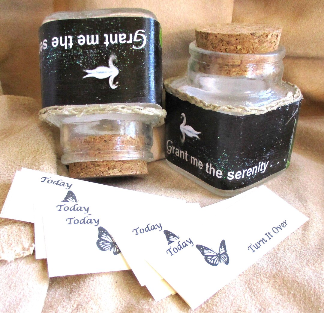 God Jar, Recovery HP, Serenity Prayer Jar & Slips; Prayers. Food Safe ...