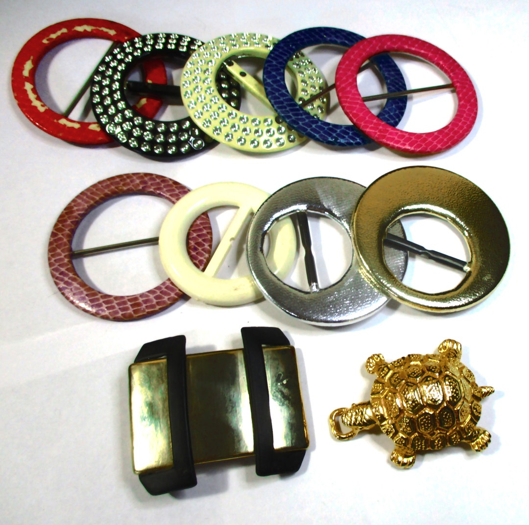 Lot of 11 Belt Slides/buckle, Turtle Hook. Metal/vinyl, Plastic ...