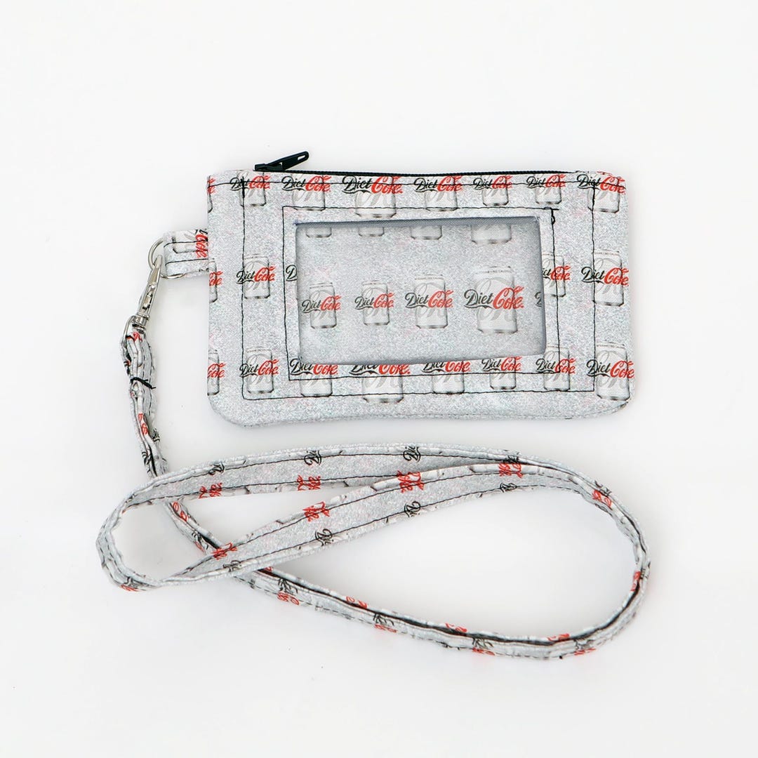 Lanyard And/or ID Pouch |diet Coke Fabric | ID Wallet, Lanyard, or ID ...