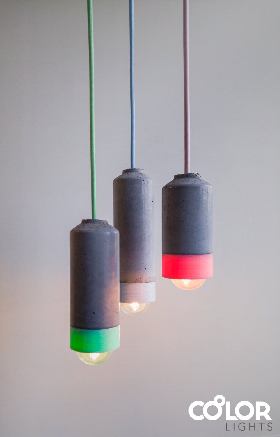 Colourful Concrete Pendant Light - Etsy